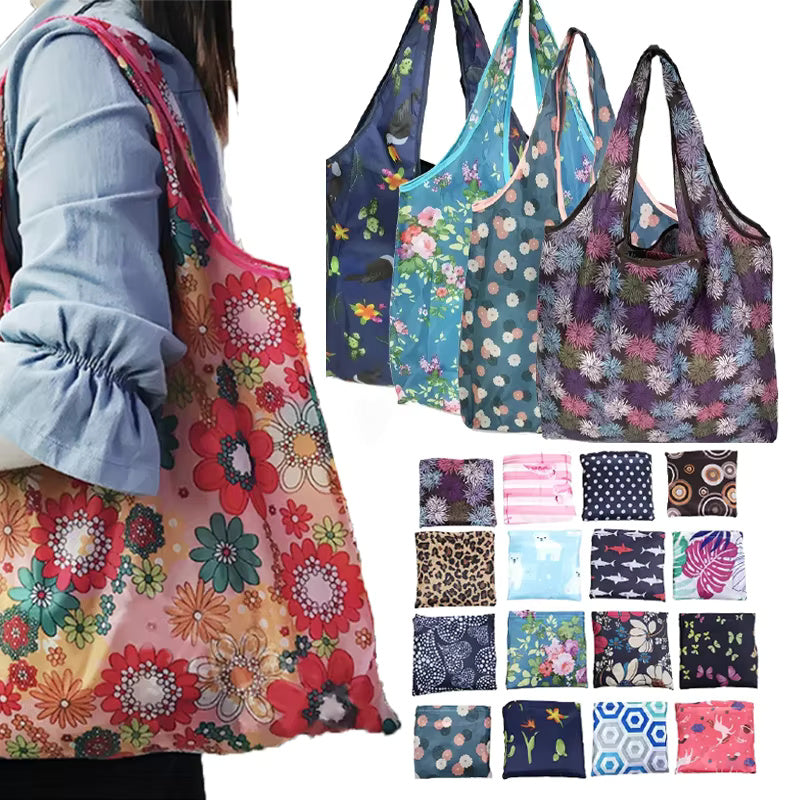 Large Foldable Packable Pocket Size Shopping Tote - Prints & Patterns ...